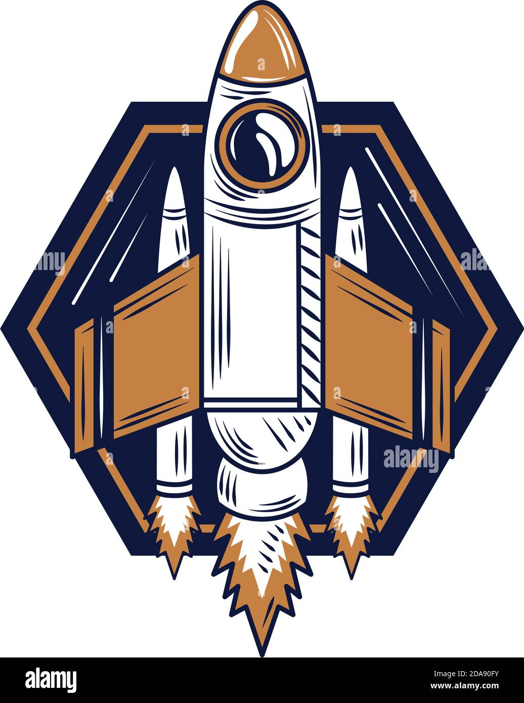 space shuttle exploration badge icon vector illustration Stock Vector ...