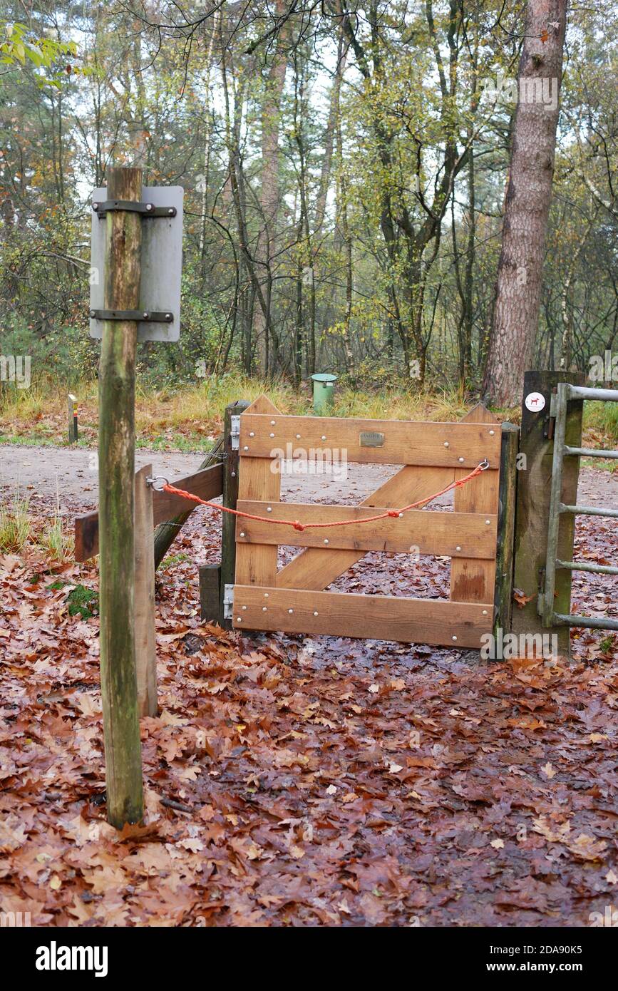 Wheelchair accessible gate in a forest in the Netherlands Stock Photo ...