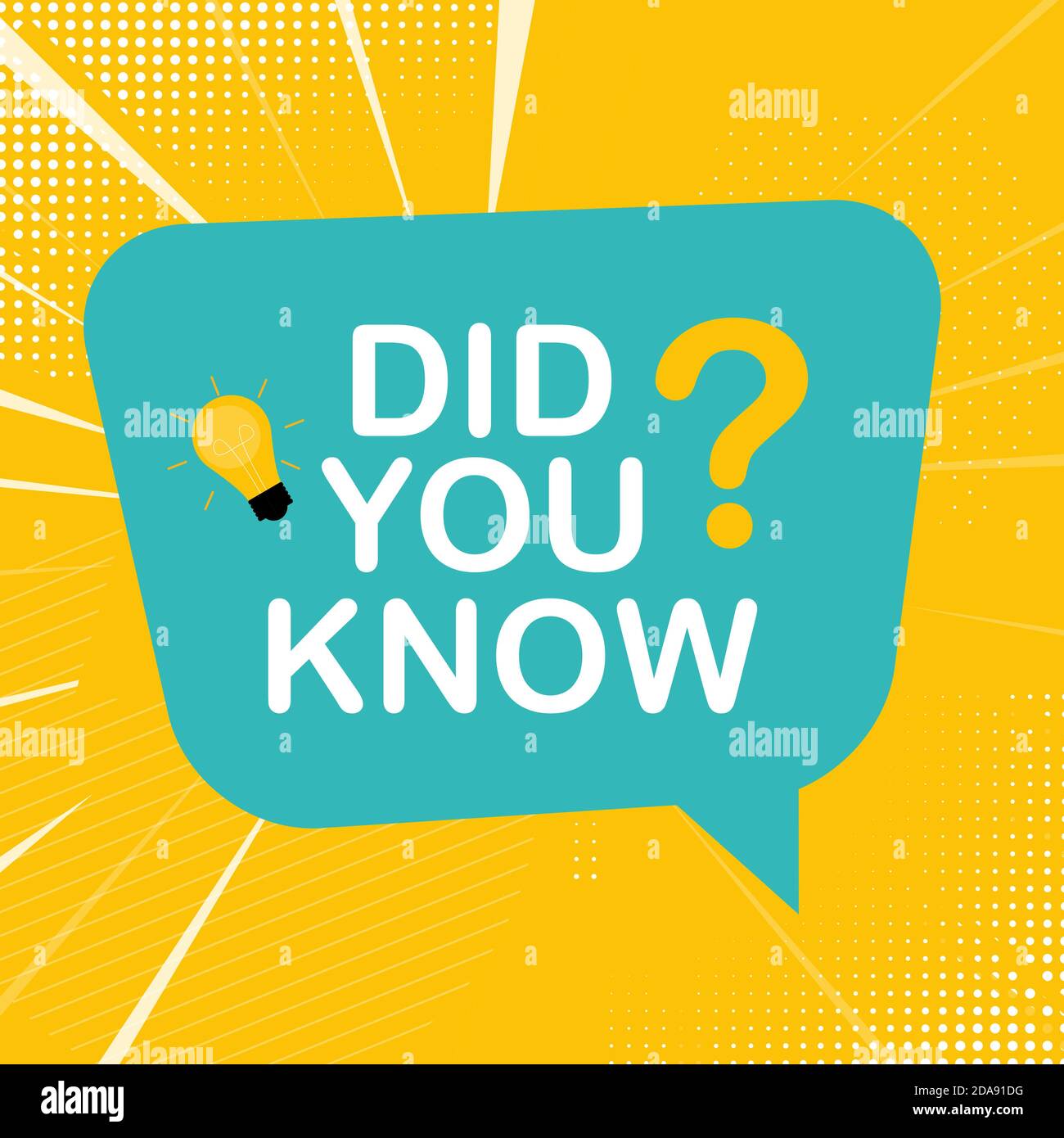 Did you know sticker with speech bubble. Illustration Stock Photo - Alamy