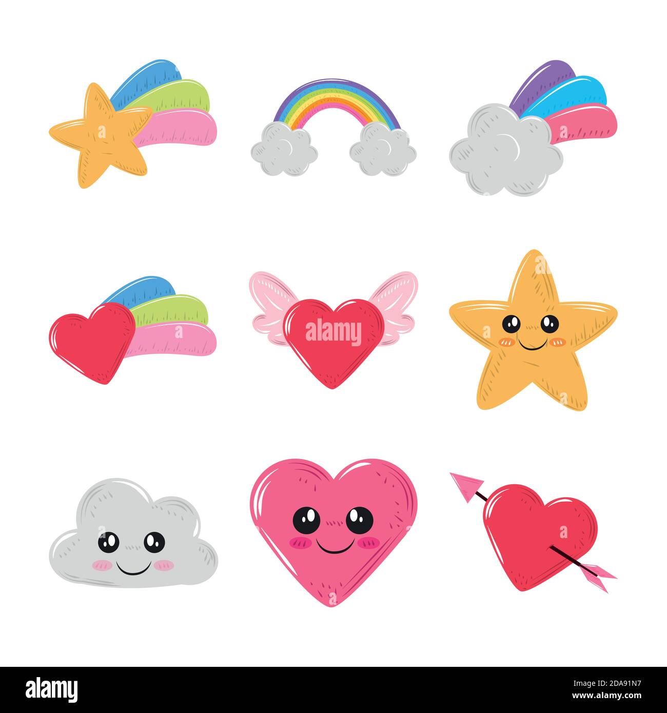 Rainbow Stars And Hearts