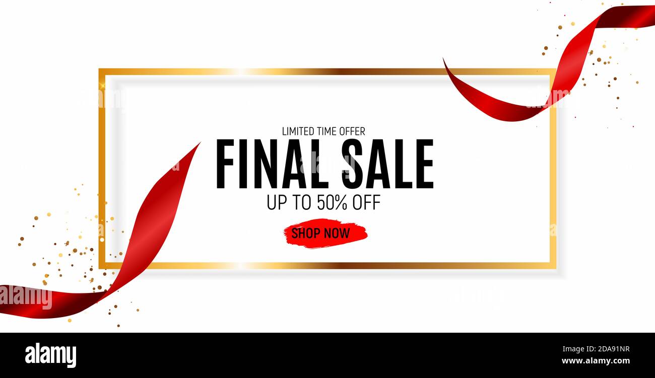 Final Sale Banner Template with Ribbon. Illustration Stock Photo - Alamy
