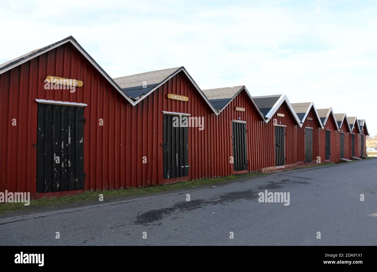 Old boat equipment sheds at Donso in the Southern Archipelago of ...