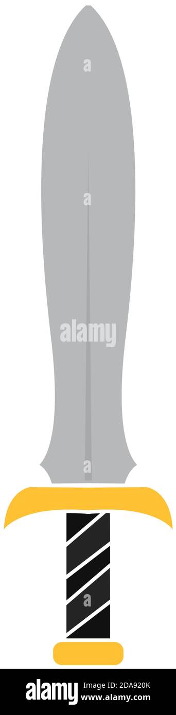 Isolated silver sword gold medieval war icon- Vector Stock Vector Image ...