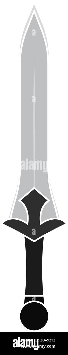 Isolated silver sword black medieval war icon- Vector Stock Vector ...