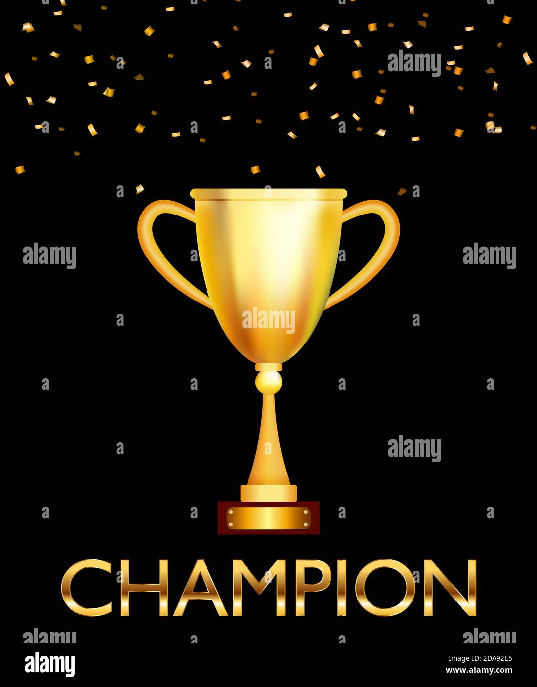 Champion Background with Winner trophy gold cup. Illustration Stock ...