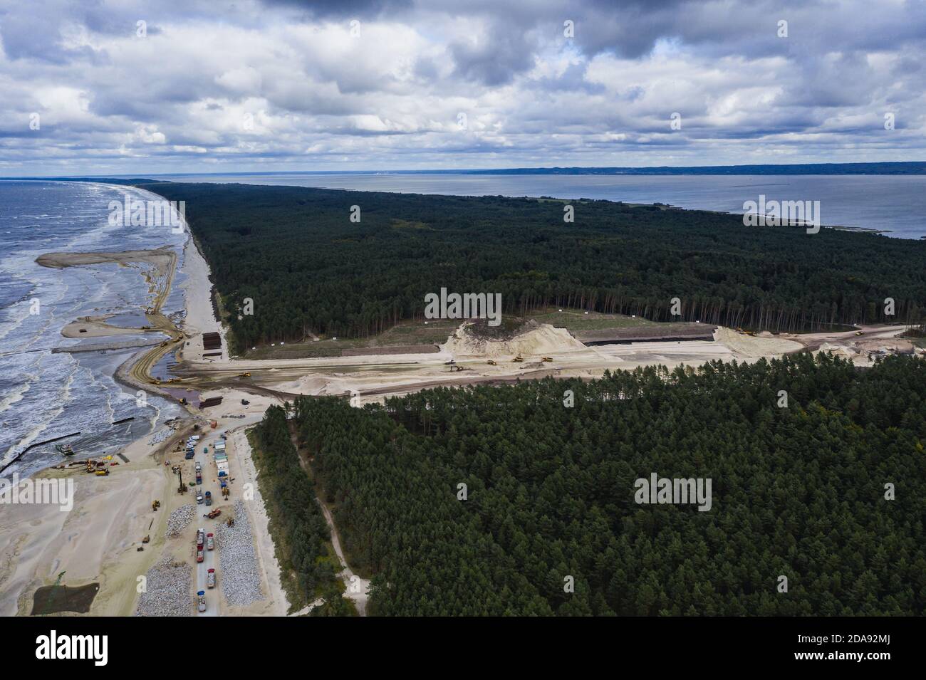 View on building site of Vistula Spit canal - connection between the ...