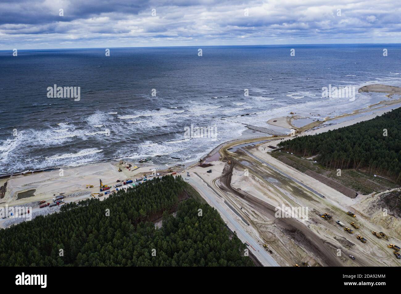 Construction site of Vistula Spit canal - connection between the ...