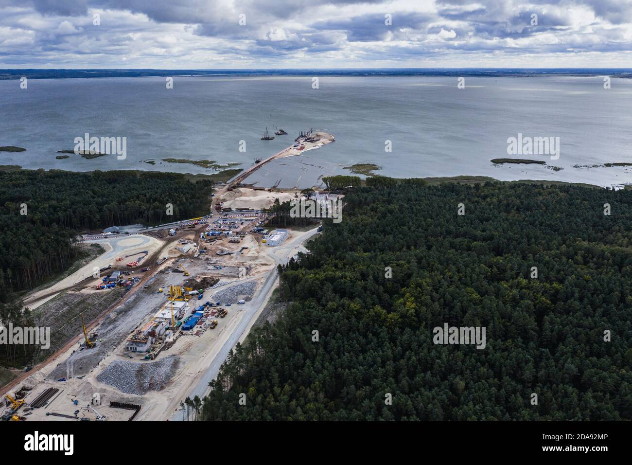 Forest around building site of Vistula Spit canal - connection between ...