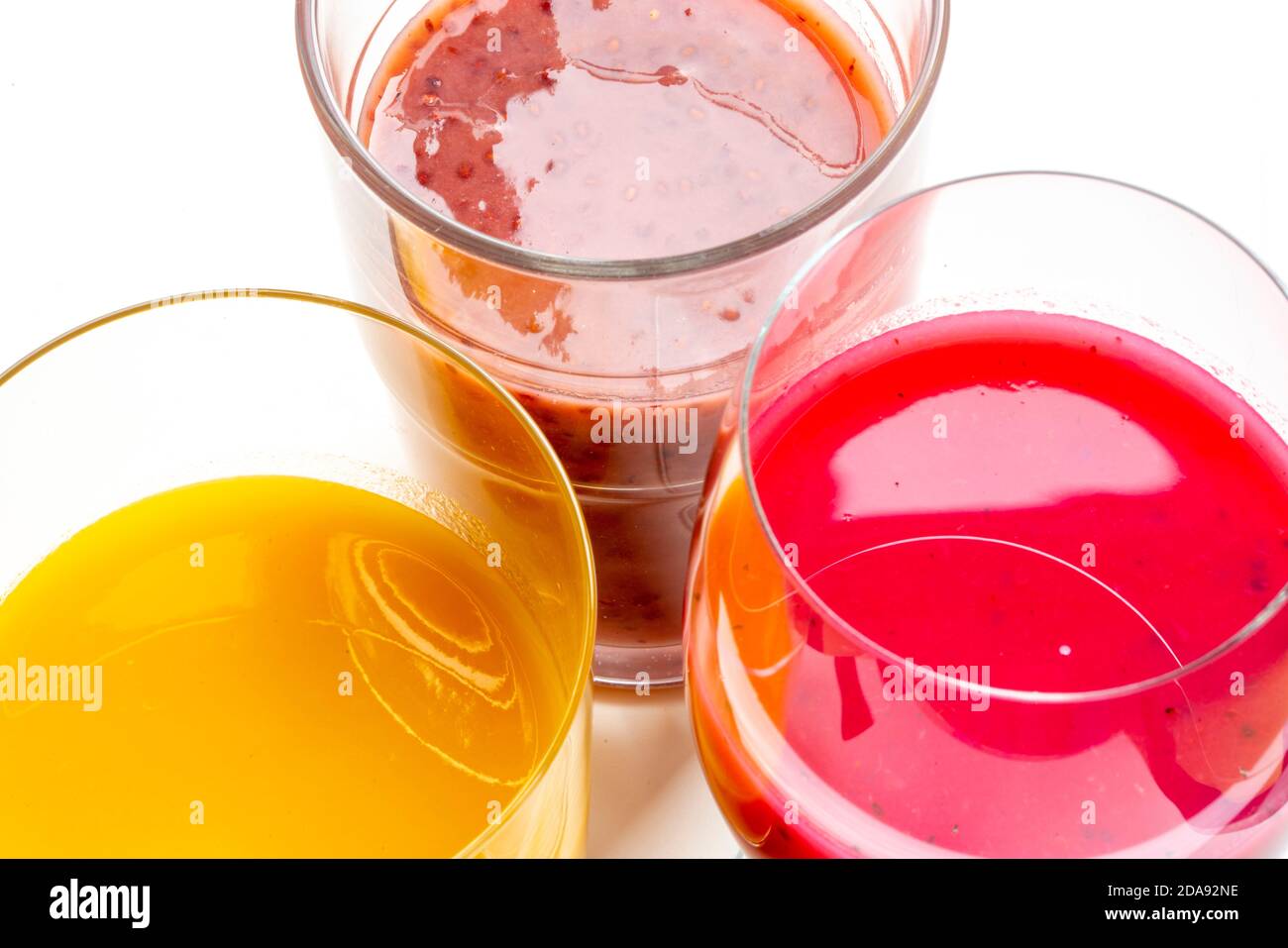 Smoothies, puree juice of various fruits Stock Photo - Alamy
