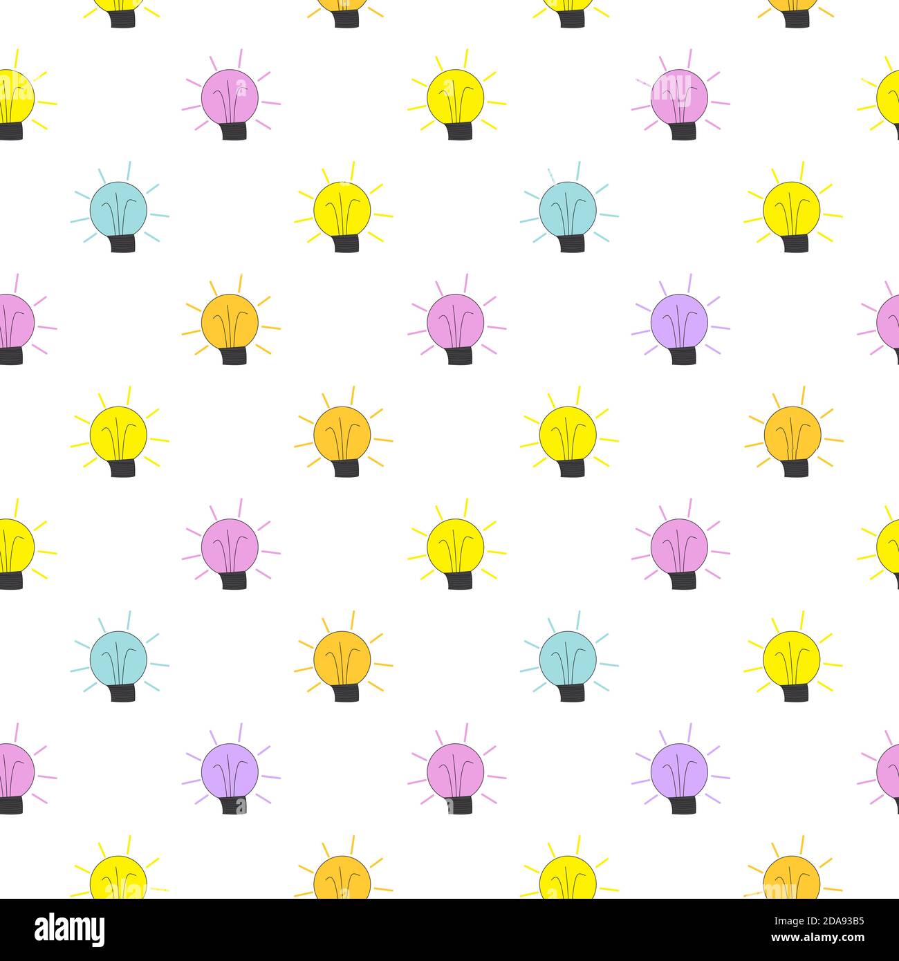 Light Bulb Seamless Pattern Background Illustration Stock Photo - Alamy