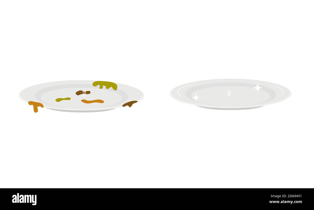 Leftover food on plate Stock Vector Images - Alamy