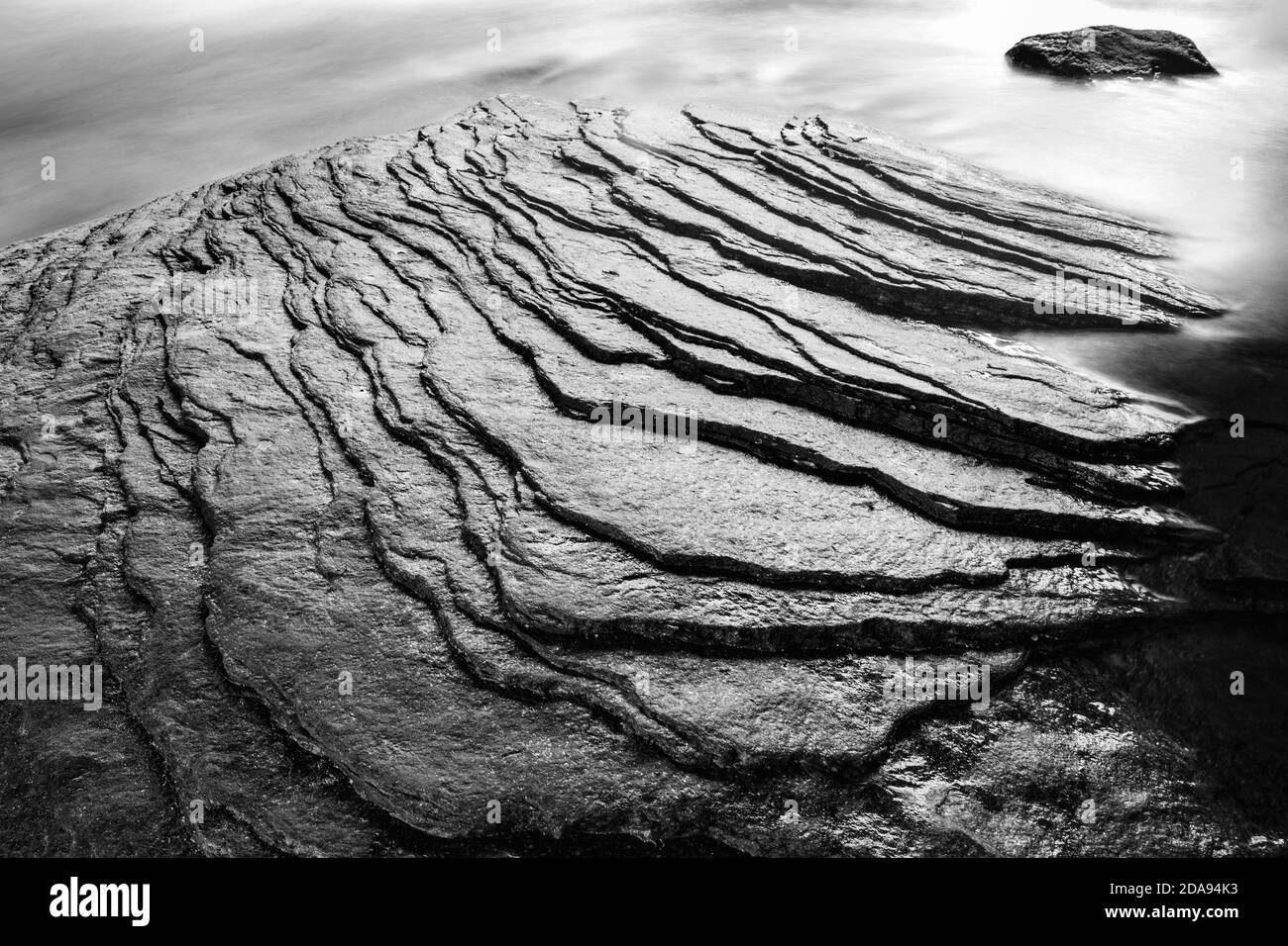 Abstract rock patterns in creek (B&W) - Pisgah National Forest, near ...