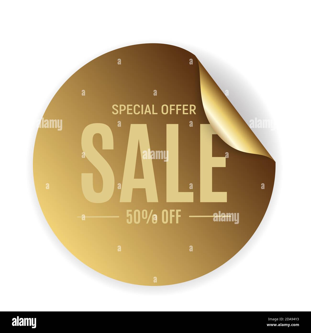 Abstract Circle Sale Golden Sticker Illustration Stock Photo - Alamy