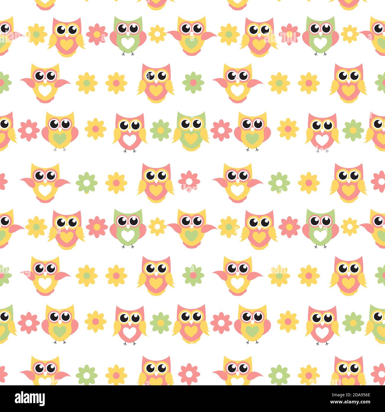 Cute Owl Seamless Pattern Background for kids, children. Illustration ...