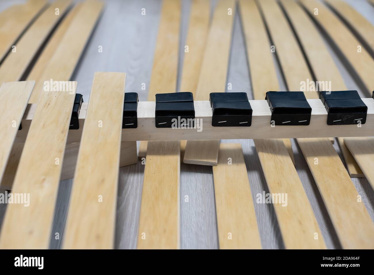 Wooden slats bed, disassembled bed Stock Photo - Alamy