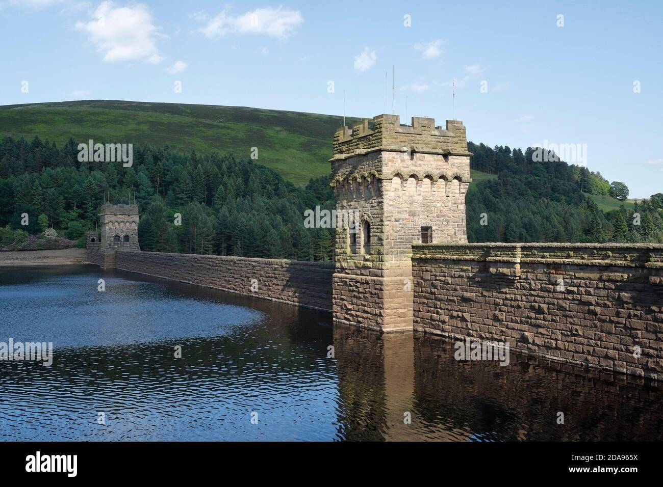 Derwent Reservoir dam in the Derbyshire Peak District national Park ...