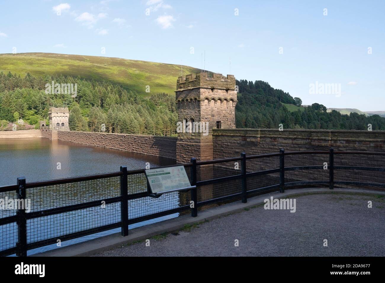 Derwent Reservoir dam n the Derbyshire Peak District National park ...