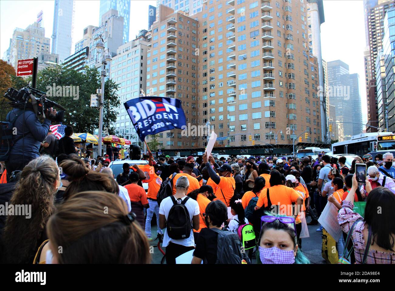 November 7, 2020-New York, N.Y. USA-New Yorkers celebrate Joe Biden and ...