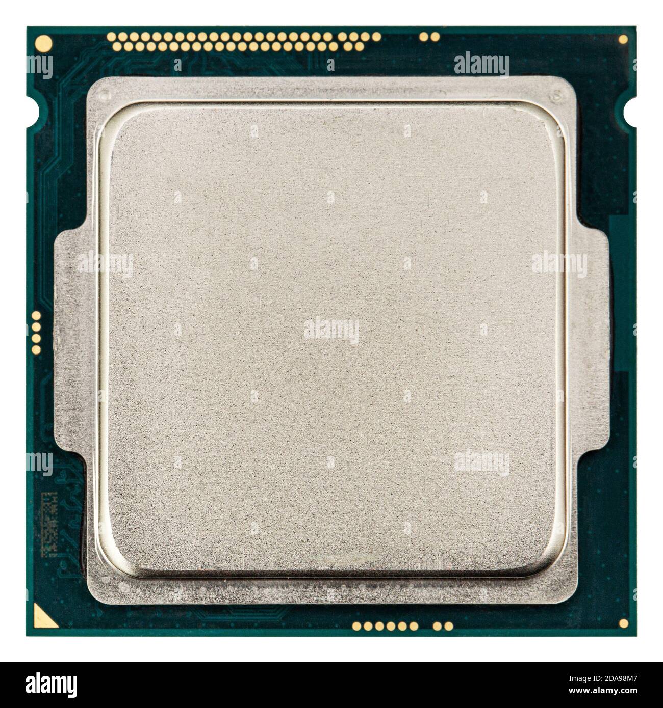 CPU (Central processing unit) microchip, isolated on white background ...