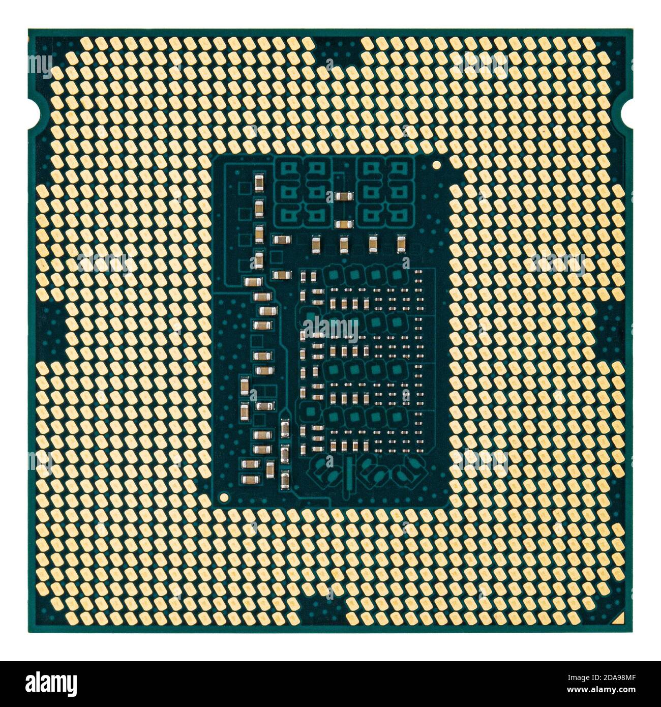 CPU (Central processing unit) microchip, isolated on white background ...