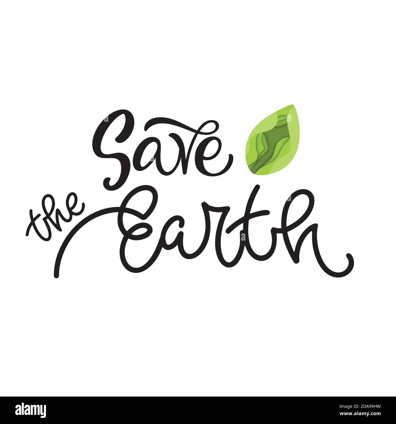 Save the Earth. Hand lettering quote design for shopping bags, t-shirts ...