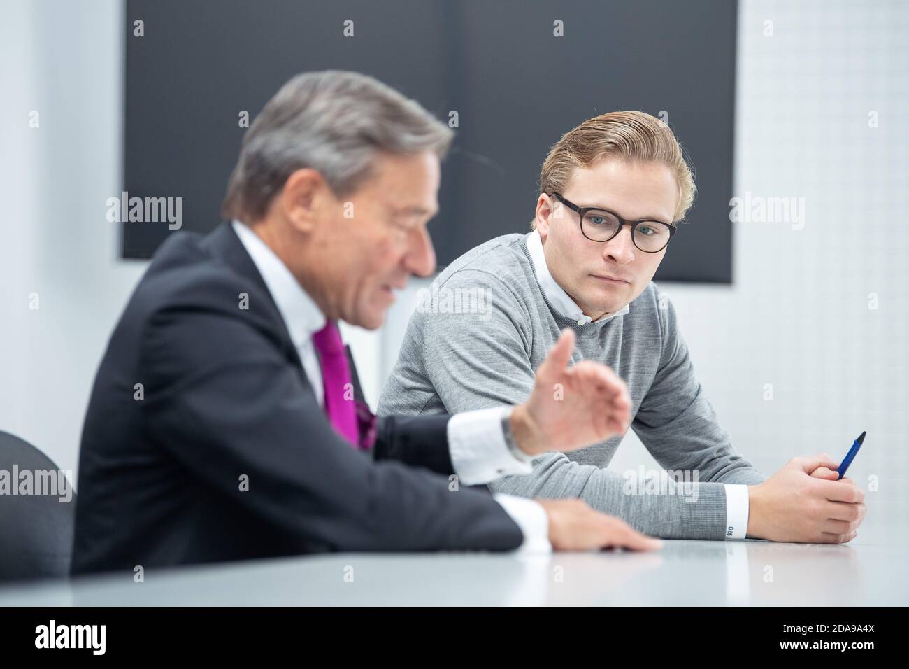 Burladingen, Germany. 05th Nov, 2020. Wolfgang Grupp (l), sole owner ...