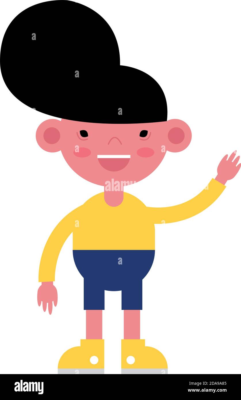 cute little boy avatar charater vector illustration design Stock Vector ...