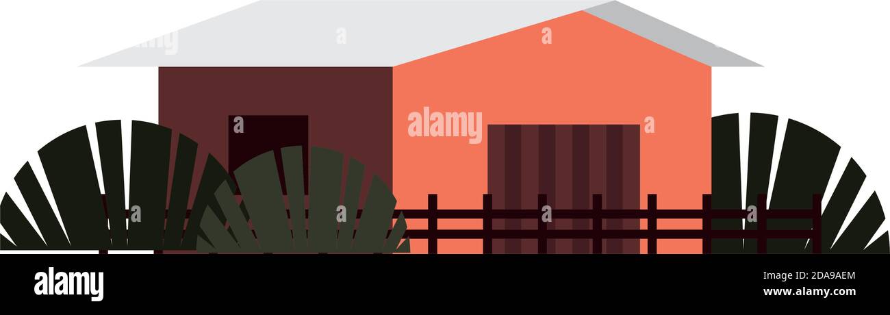farm stable building facade icon vector illustration design Stock ...
