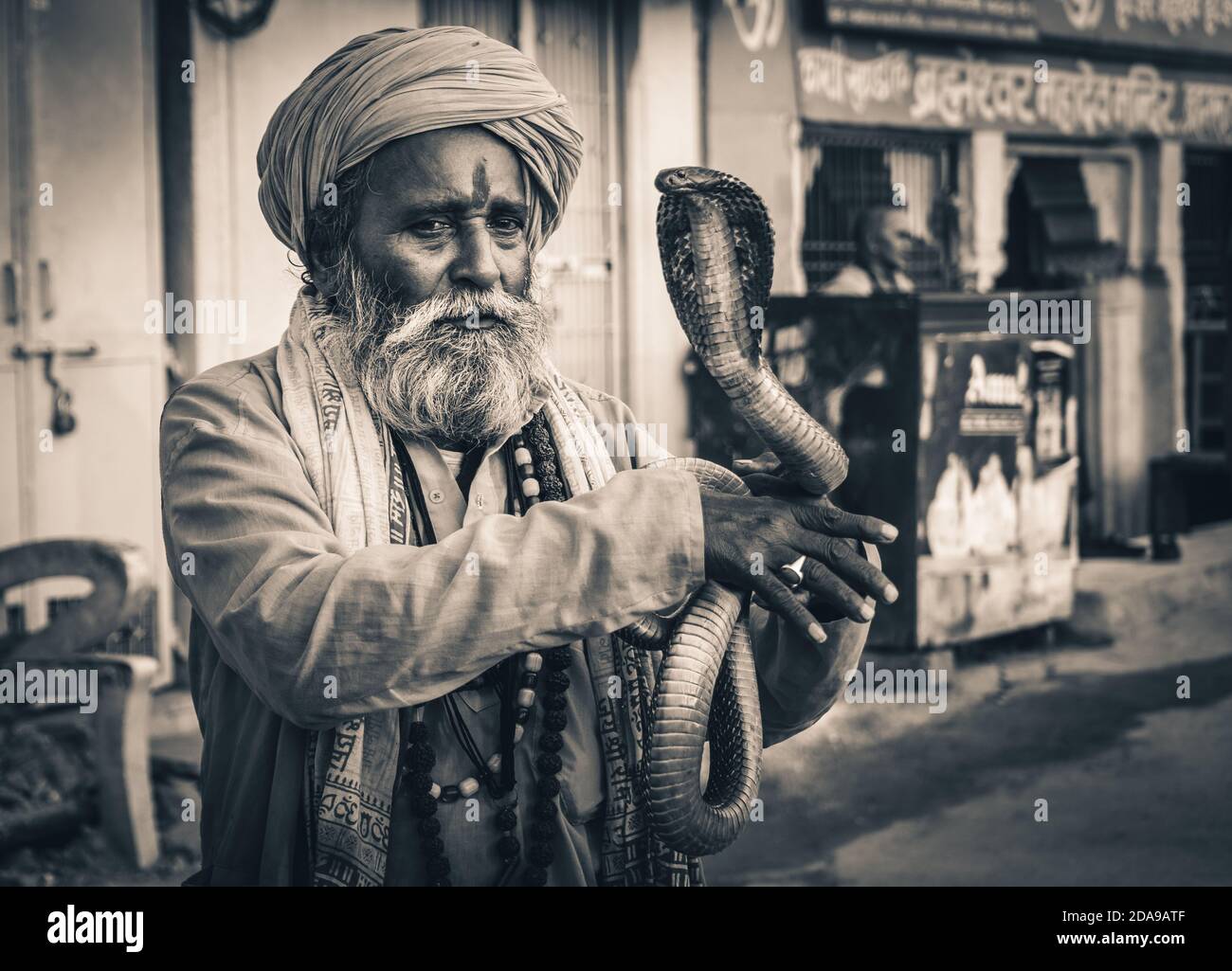 holy baba monk saint hypnotize a snake cobra kundalini with flute on ...