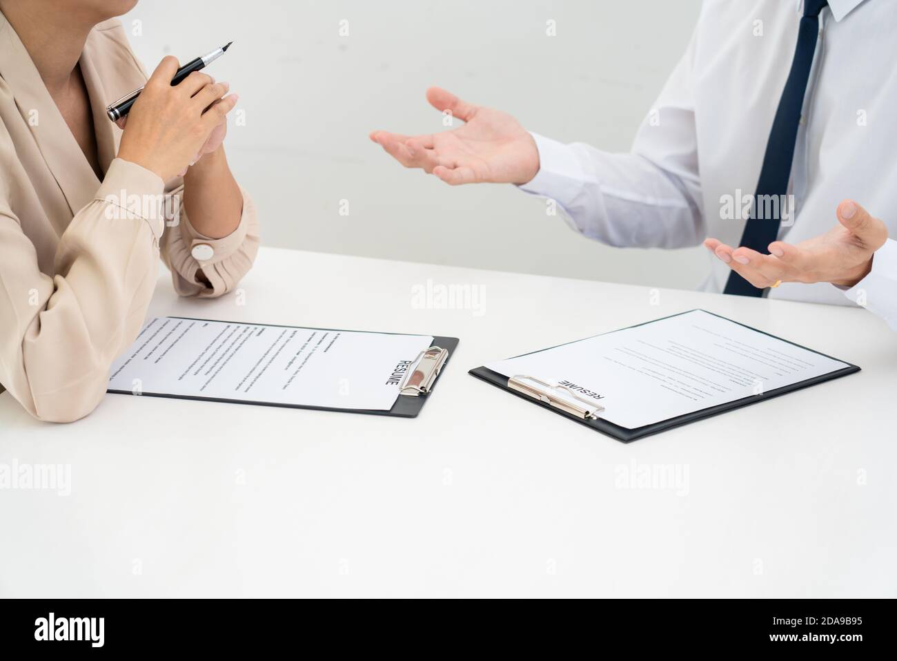 Businessman Candidate For Job applicant being interviewed hr managers ...