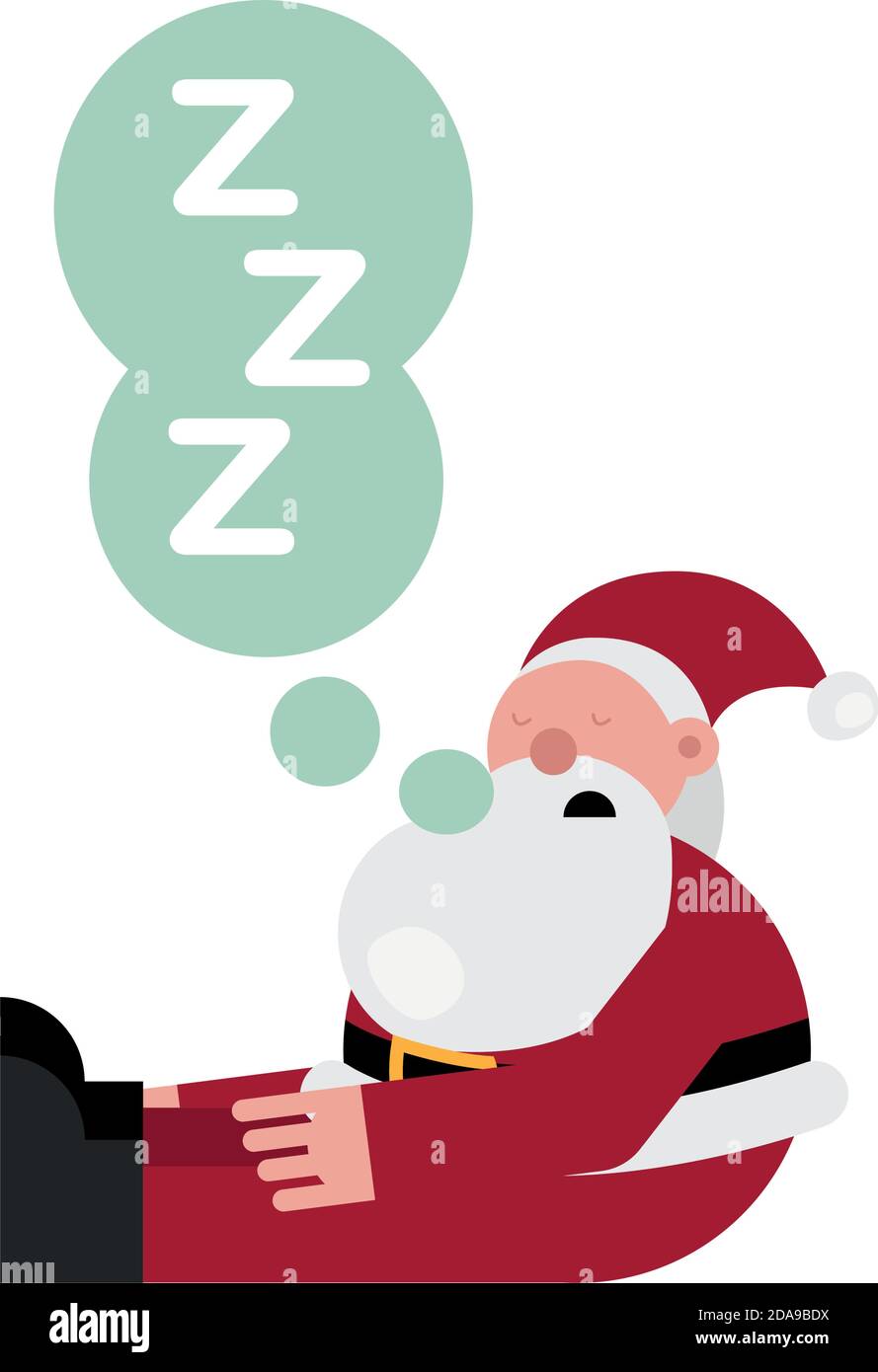christmas santa claus sleeping character vector illustration design ...