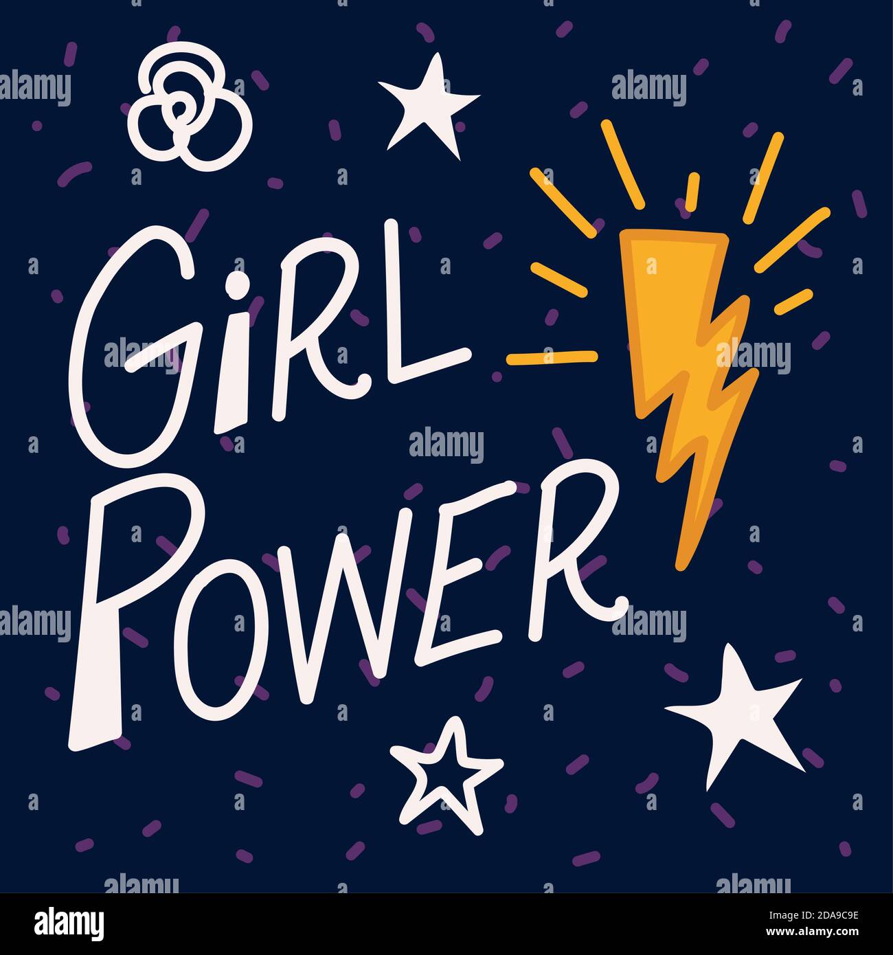 girl power, inscription handwritten inspiration vector illustration ...