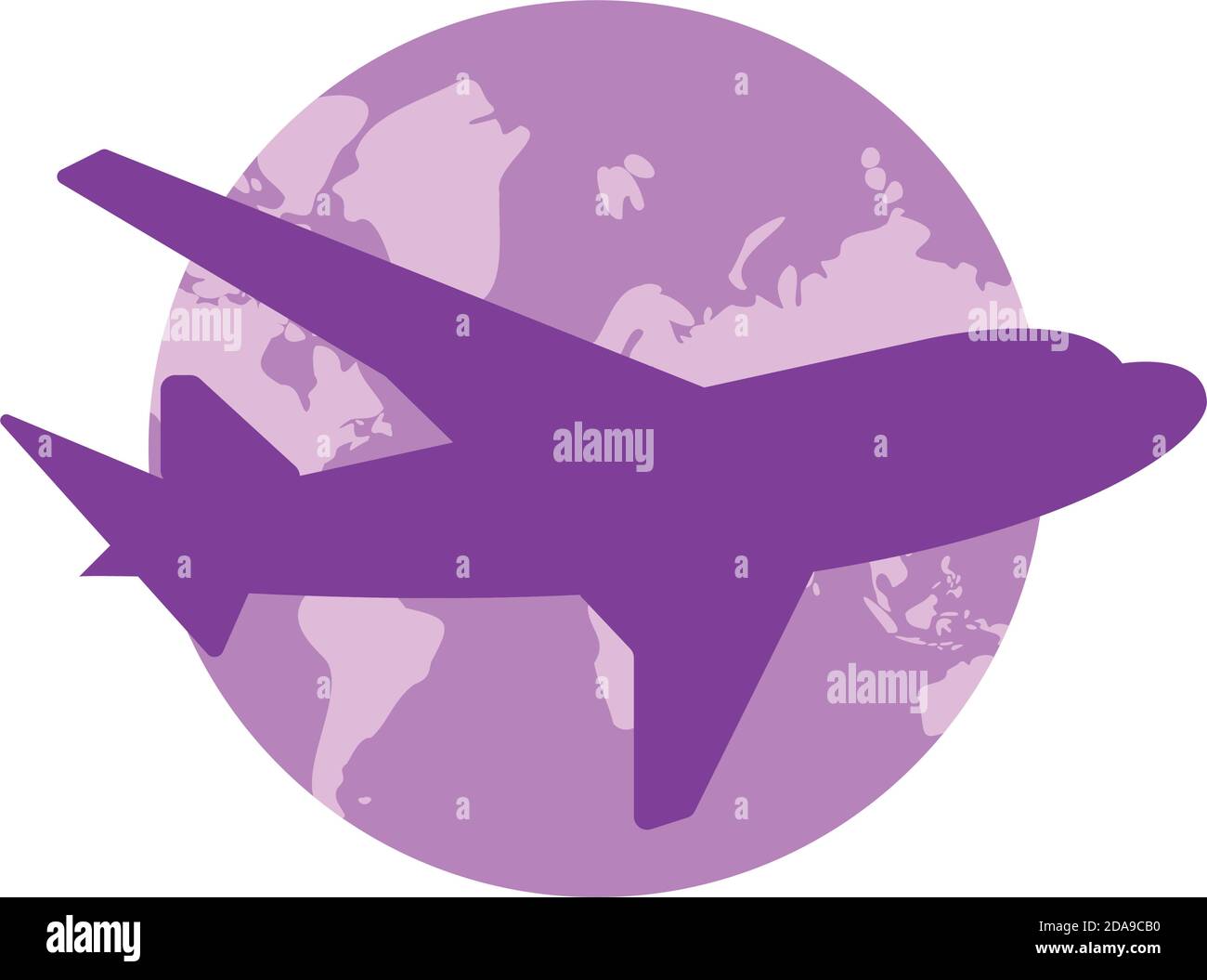 airplane with world planet earth vector illustration design Stock ...