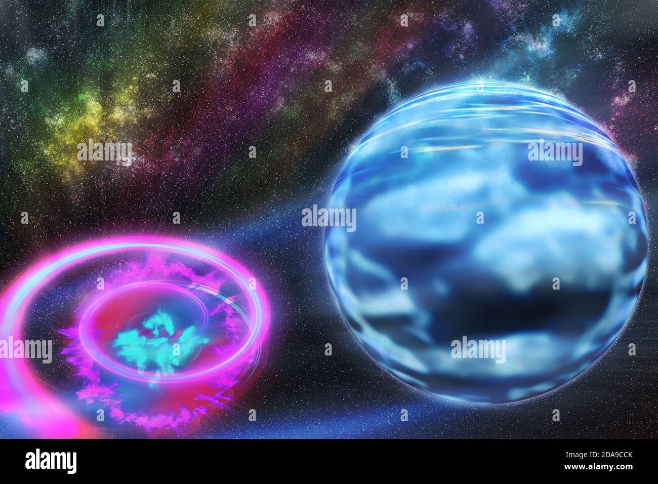 An abstract cosmic 3d sphere shape background image Stock Photo - Alamy