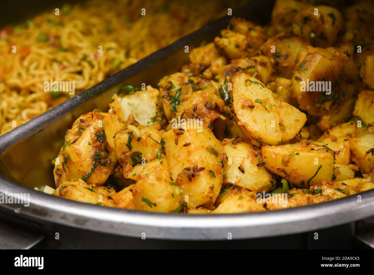 Poha or onion pohe with pickle spicy popular traditional Indian ...