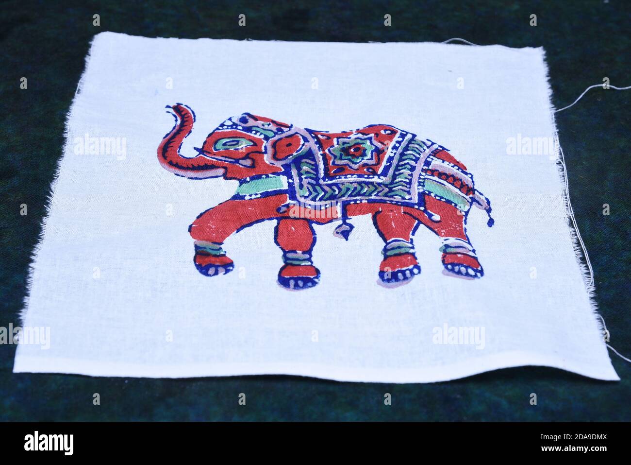 Indian man doing wood Block Printing for Textile in India by hand ...