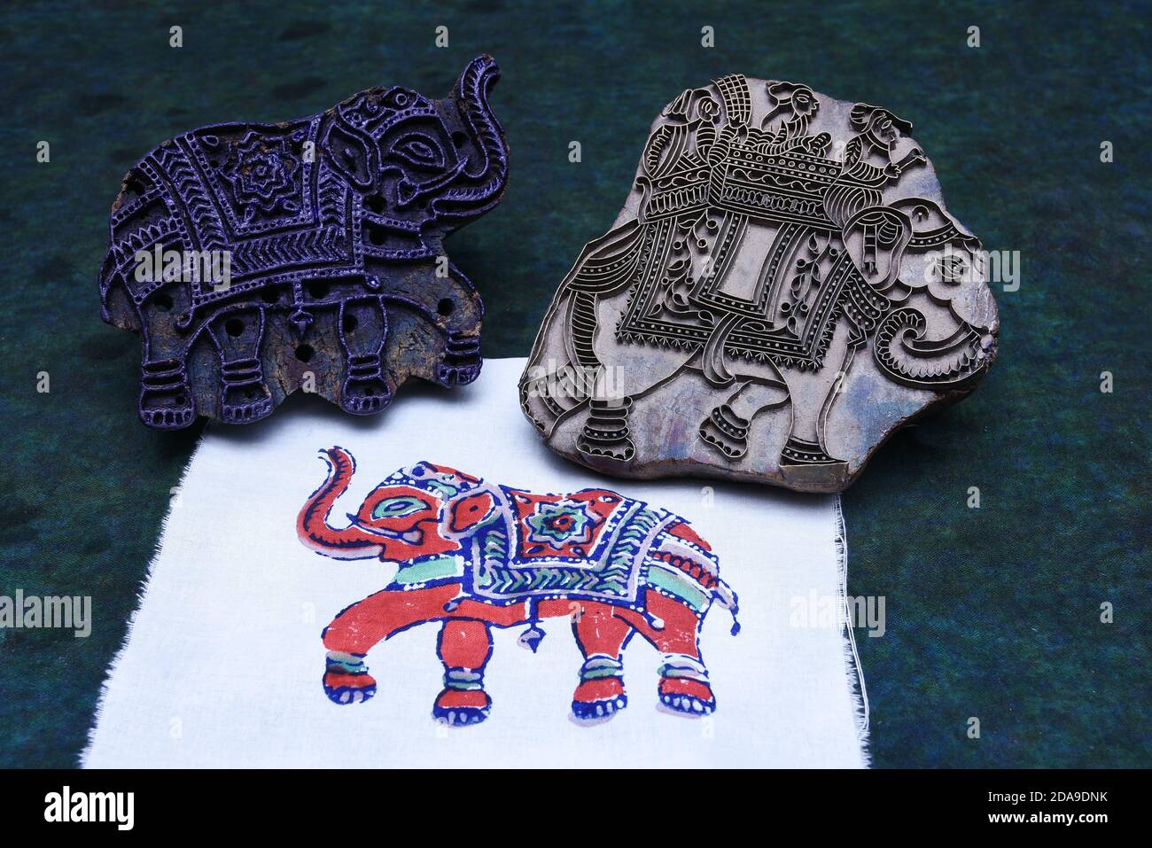 Indian man doing wood Block Printing for Textile in India by hand ...