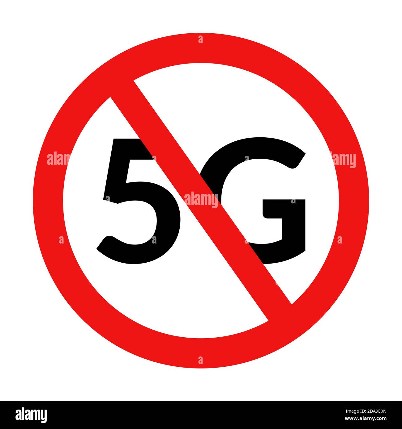 5G forbidden sign. No 5G mobile network symbol isolated on white Stock ...