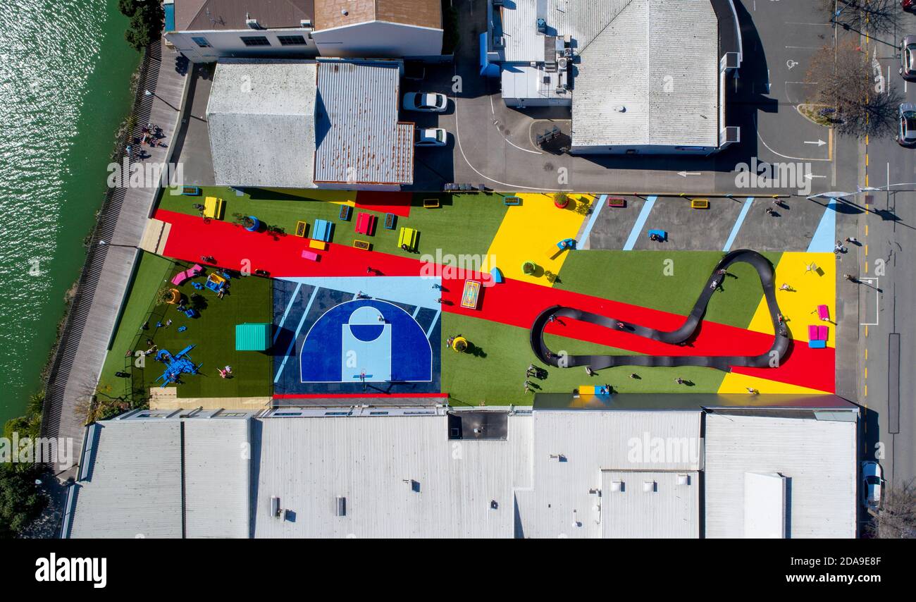 Pop up playground, Nelson city, New Zealand Stock Photo - Alamy