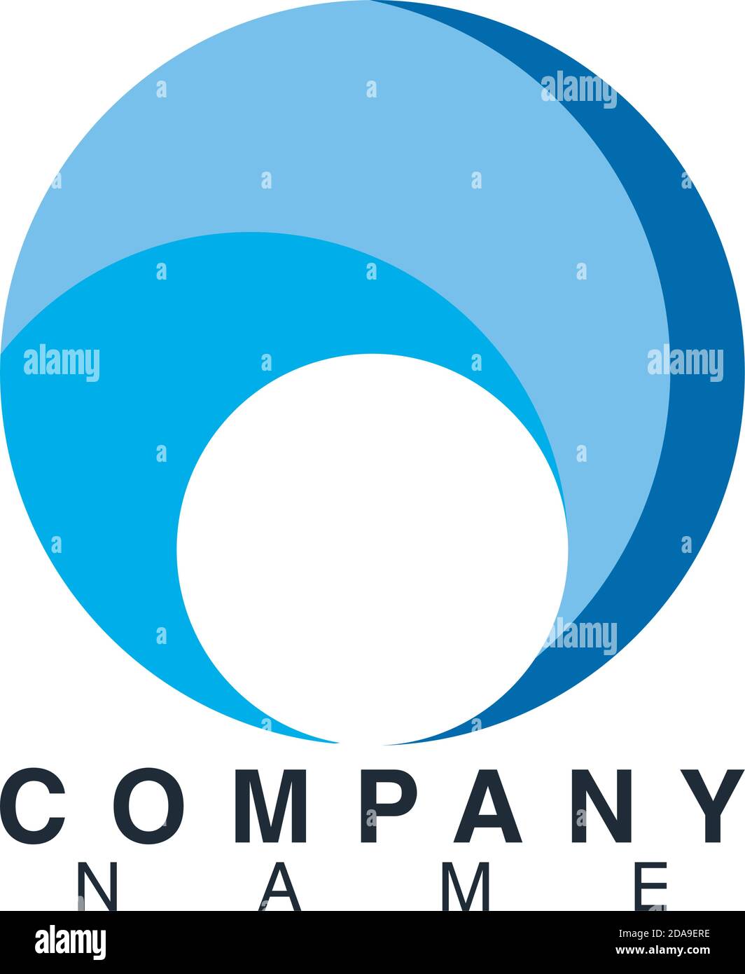 company name emblem with blue circle vector illustration design Stock ...