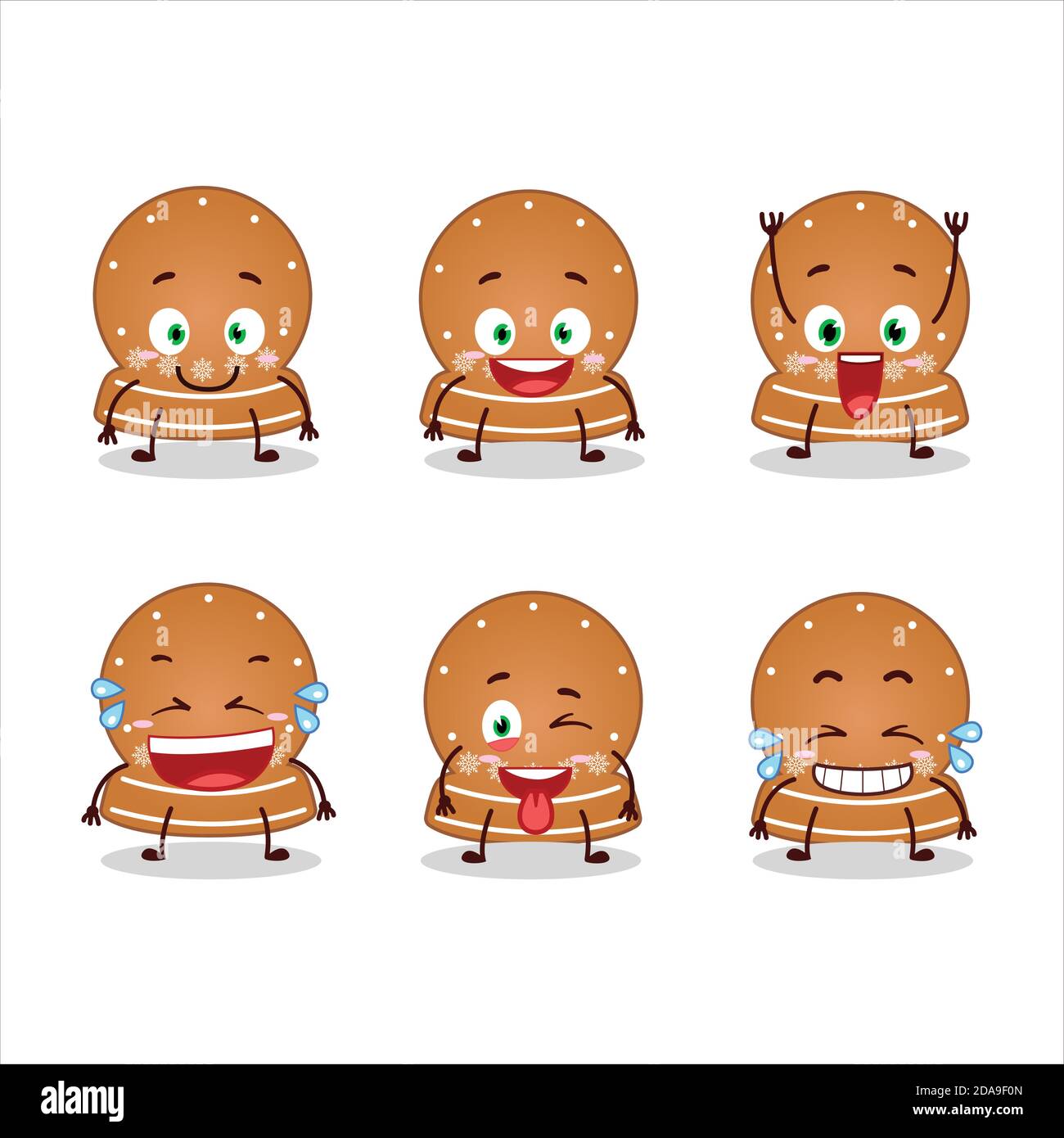 Cartoon character of snowball cookies with smile expression Stock ...