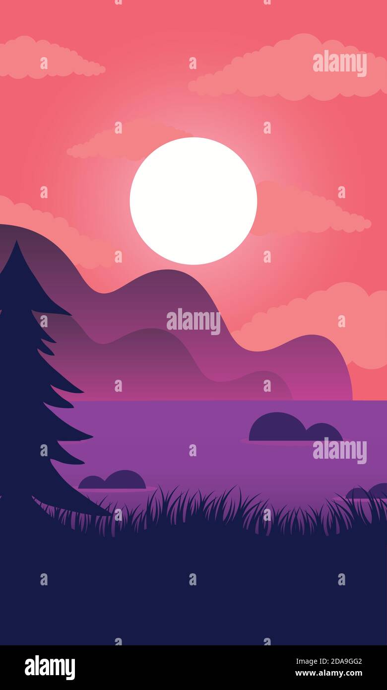 Beautiful park lake lush Stock Vector Images - Alamy