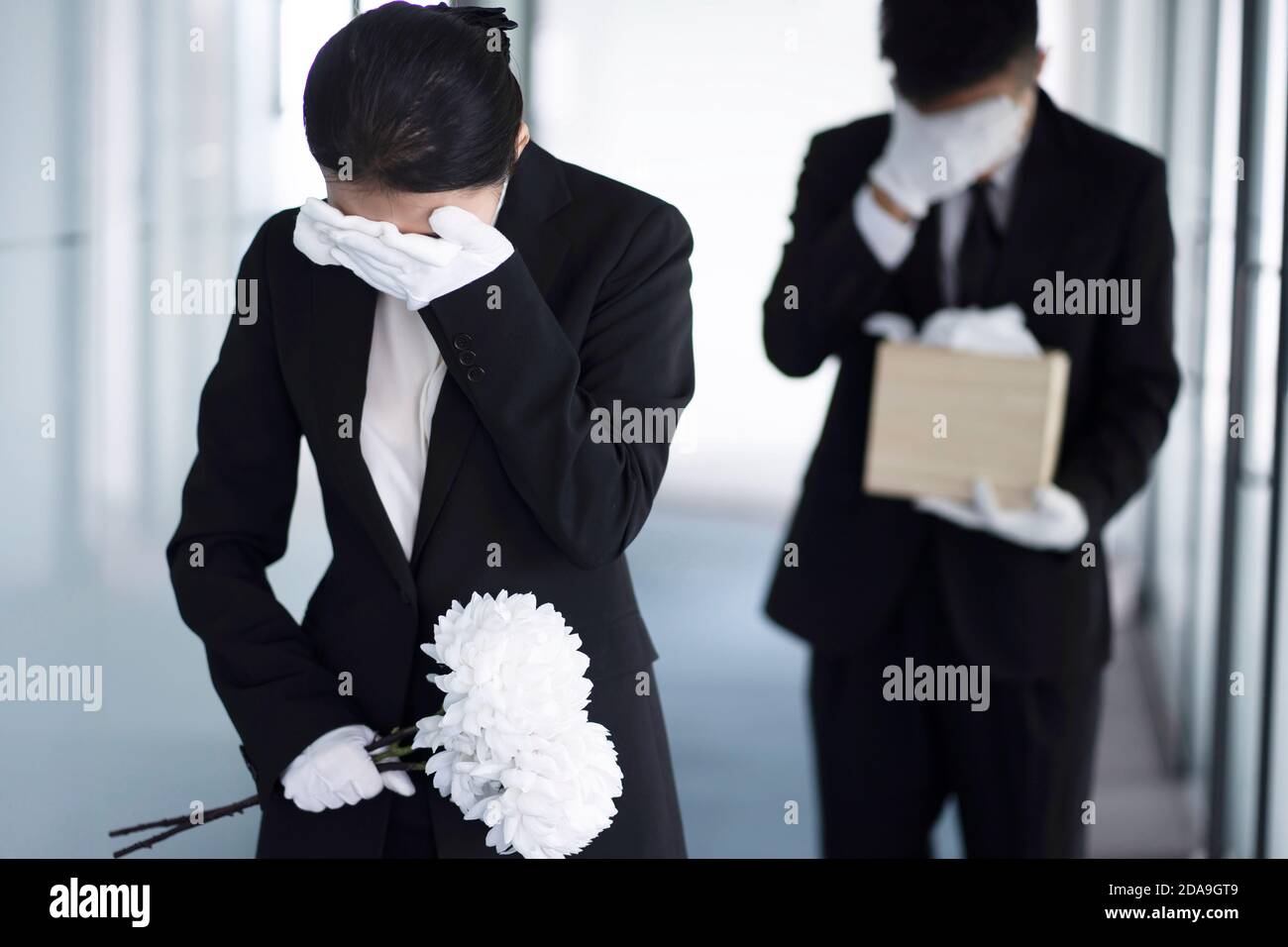 Sadness bereaved mourning at funeral Stock Photo - Alamy