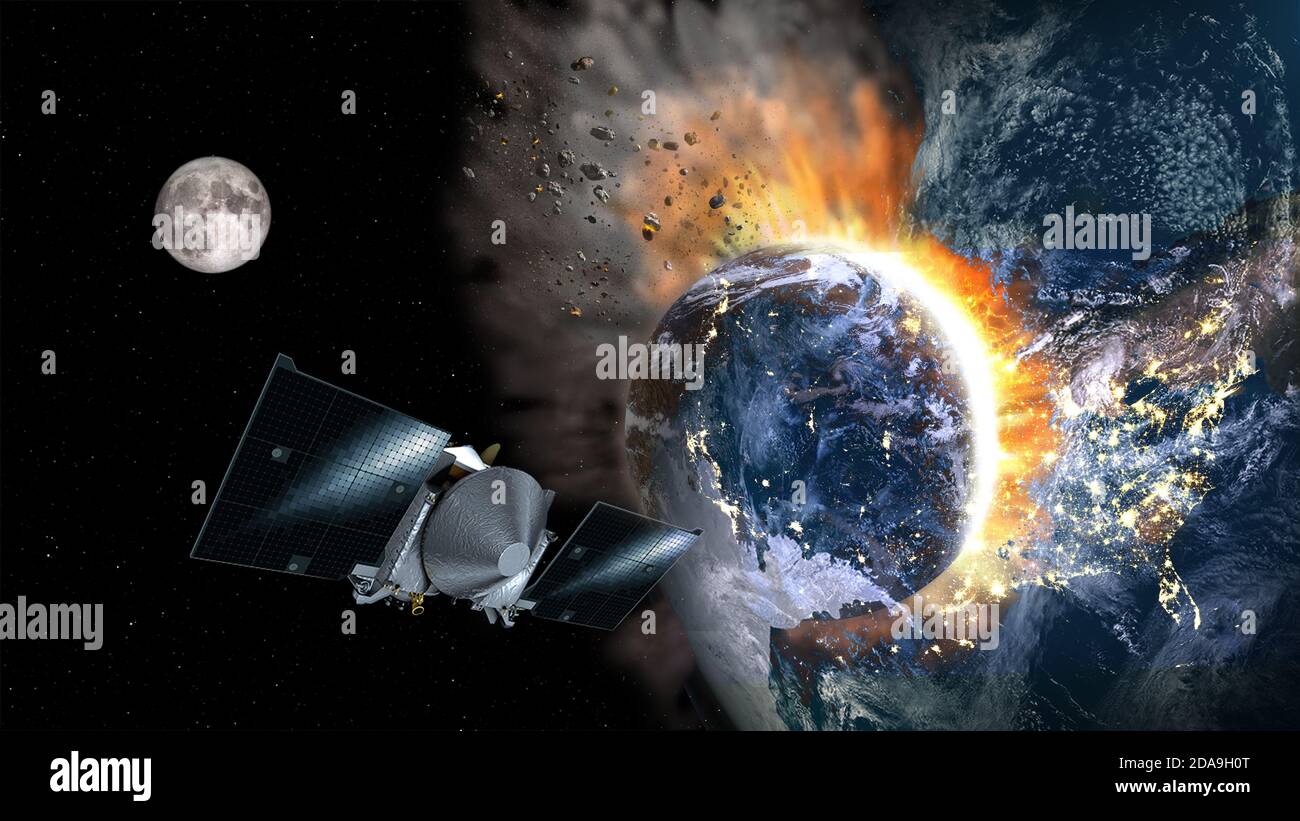 Technological disaster from space. Elements of this image furnished by ...