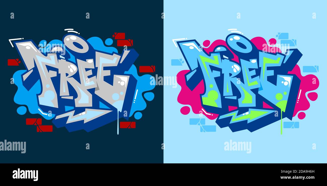 Abstract Word Free Graffiti Style Font Lettering Vector Illustration ...