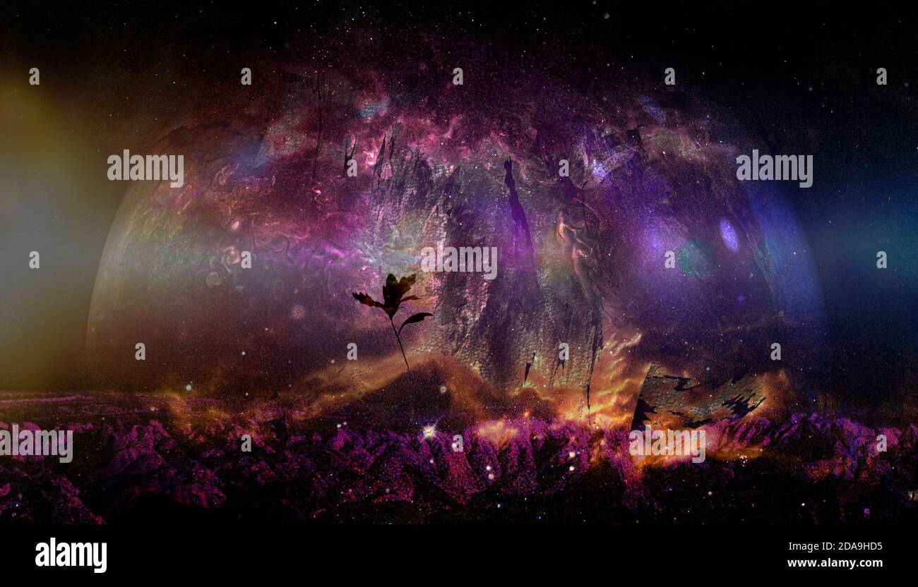 Alien planet tree silhouette hi-res stock photography and images - Alamy