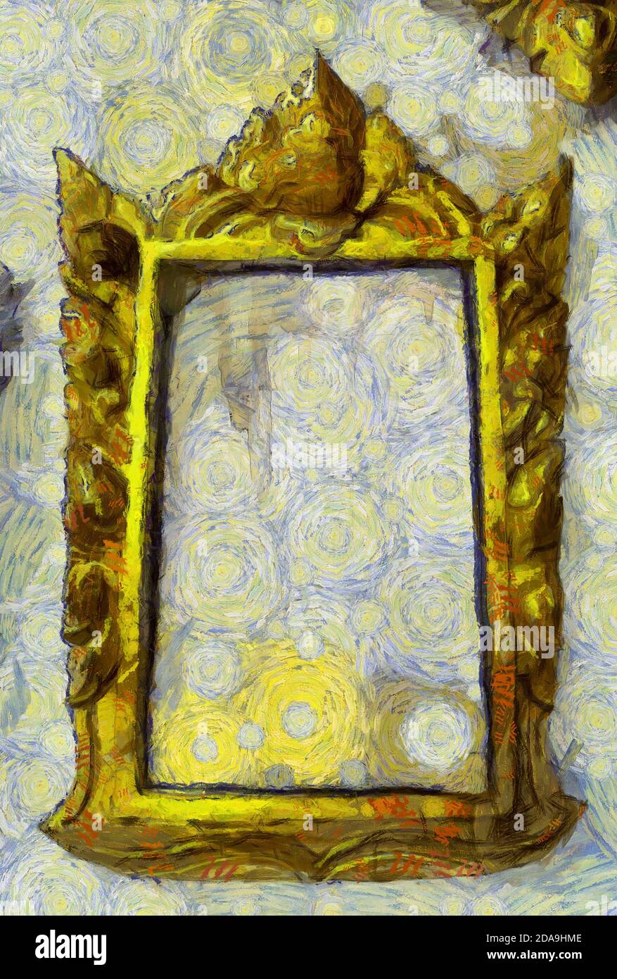 Statue frame Illustrations creates an impressionist style of painting ...