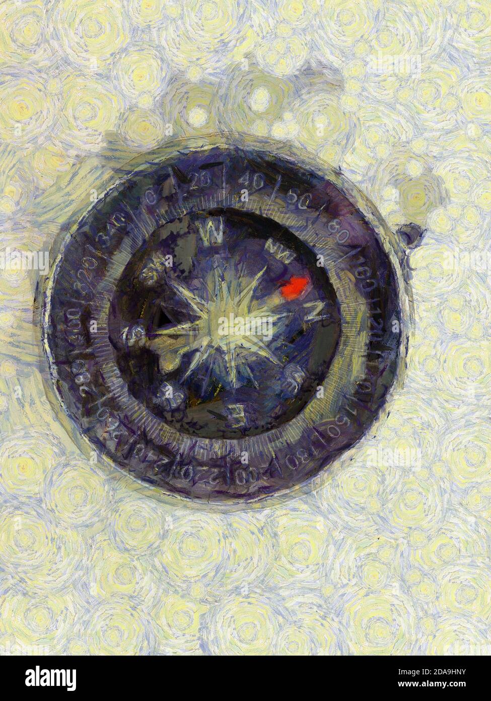 The compass Illustrations creates an impressionist style of painting ...