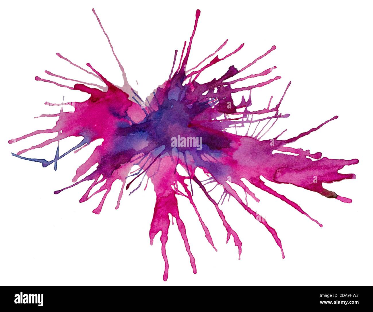 Abstract hand drawn watercolor background with smudges formed on the ...