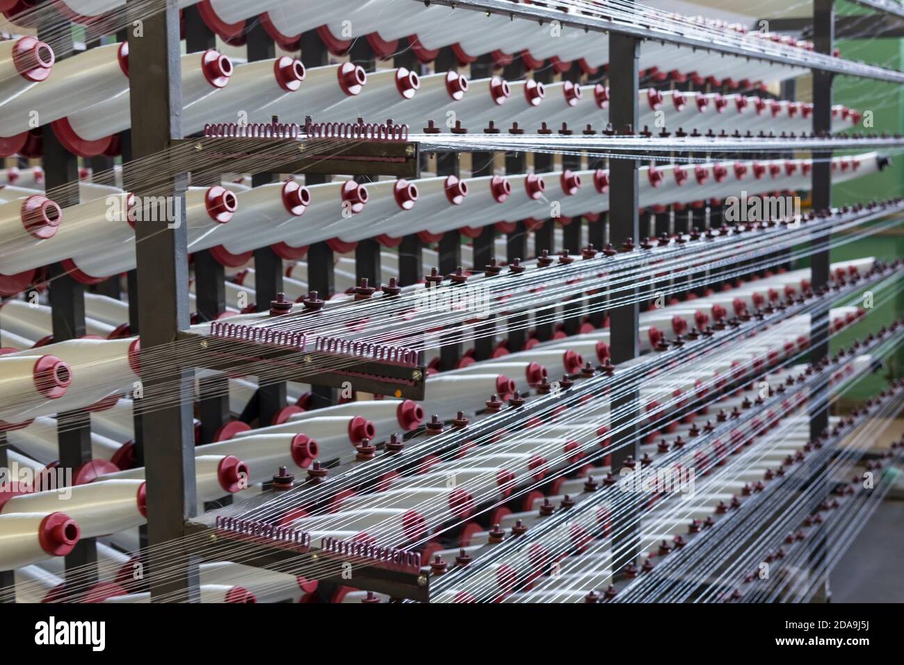 Photo of polyethylene filament production at the plant, automated work ...
